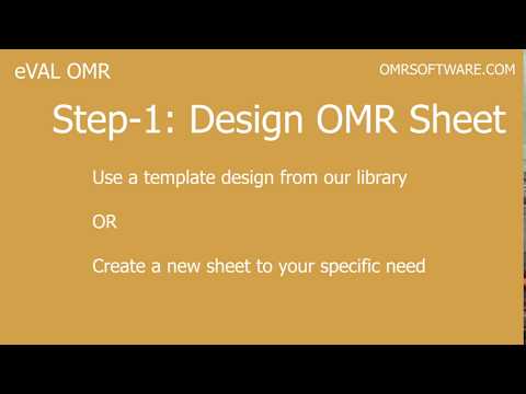 Step 1: Use existing template or design a new eVAL OMR sheet