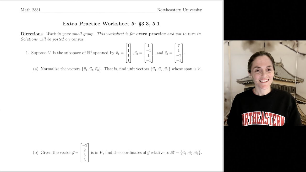 Linear Algebra: Extra Practice Worksheet 5