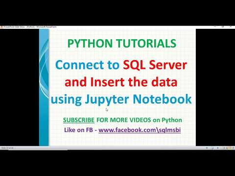 Learn jupyter notebook tutorial | Insert data into SQL using python pyodbc | jupyter sql insert ...