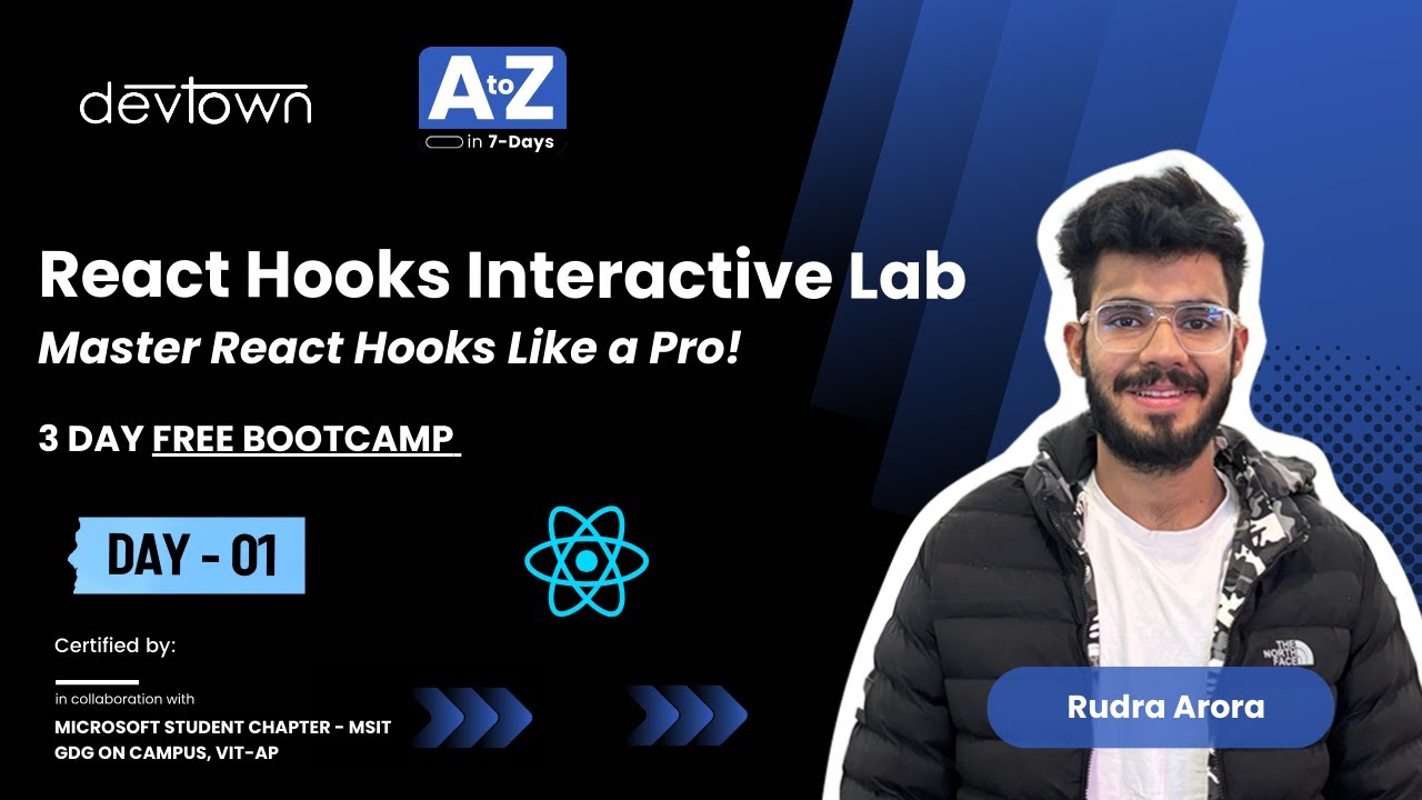 DAY - 1 | React Hooks Interactive Lab – Master React Hooks Like a Pro! - 3 DAYS FREE BOOTCAMP