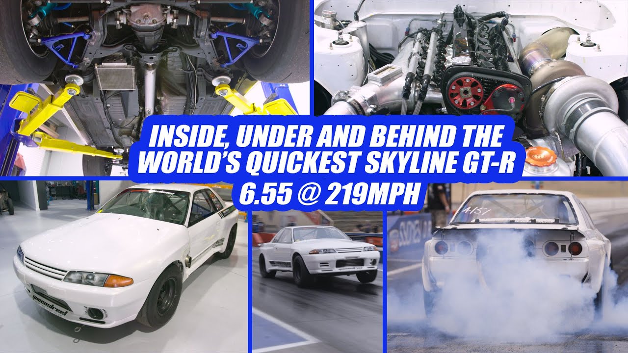 R32 Nissan Skyline GT-R Drag Racing World Record: 6.47 Seconds at 219. ...