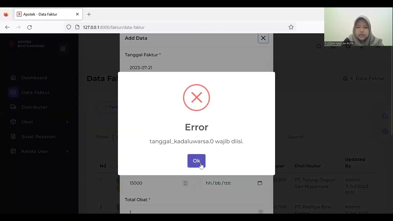 Video Cara Penggunaan Aplikasi Berbasis Web Untuk Pengelolaan Persediaan Obat di Apotek Bantuan Baru