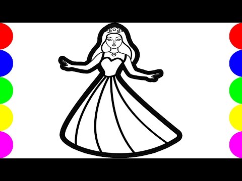 Barbie Doll Cartoon Drawing Pictures Easy | Jolly Toy Glitter Princess | Jolly Toy Barbie