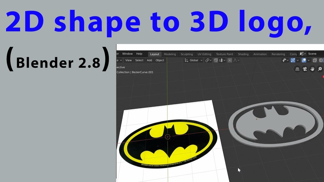 Blender 2.8 modelling batman logo