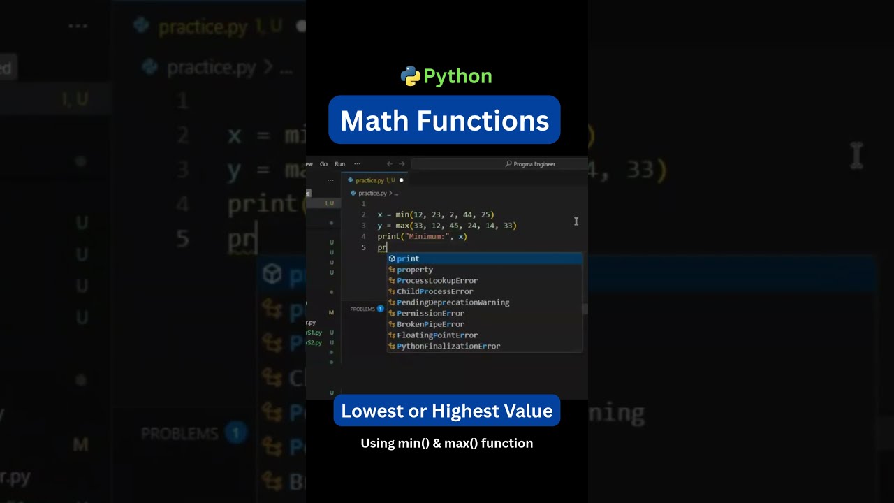 Python Math Functions : min() & max() | Python Tutorial
