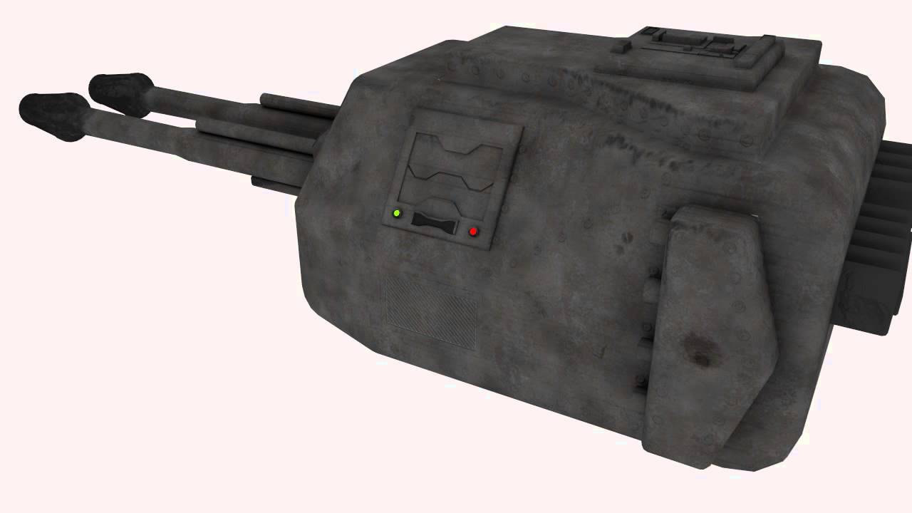 Sci-fi gun turret 3D model from CGTrader.com