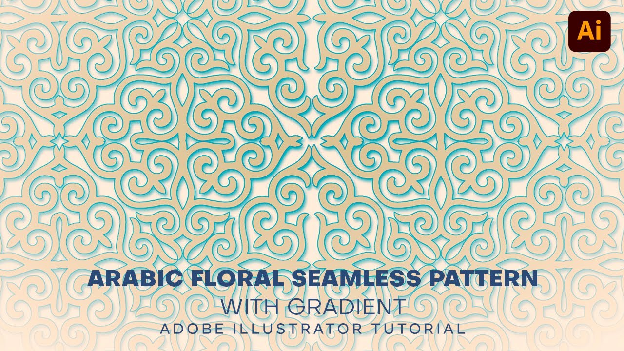 Arabic Floral Seamless Pattern With Gradient | Adobe Illustrator Tutorial