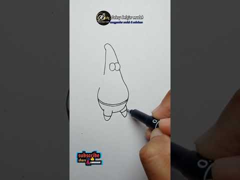 menggambar PATRICK STAR dari huruf " W " yang sangat mudah untuk anak-anak TK
