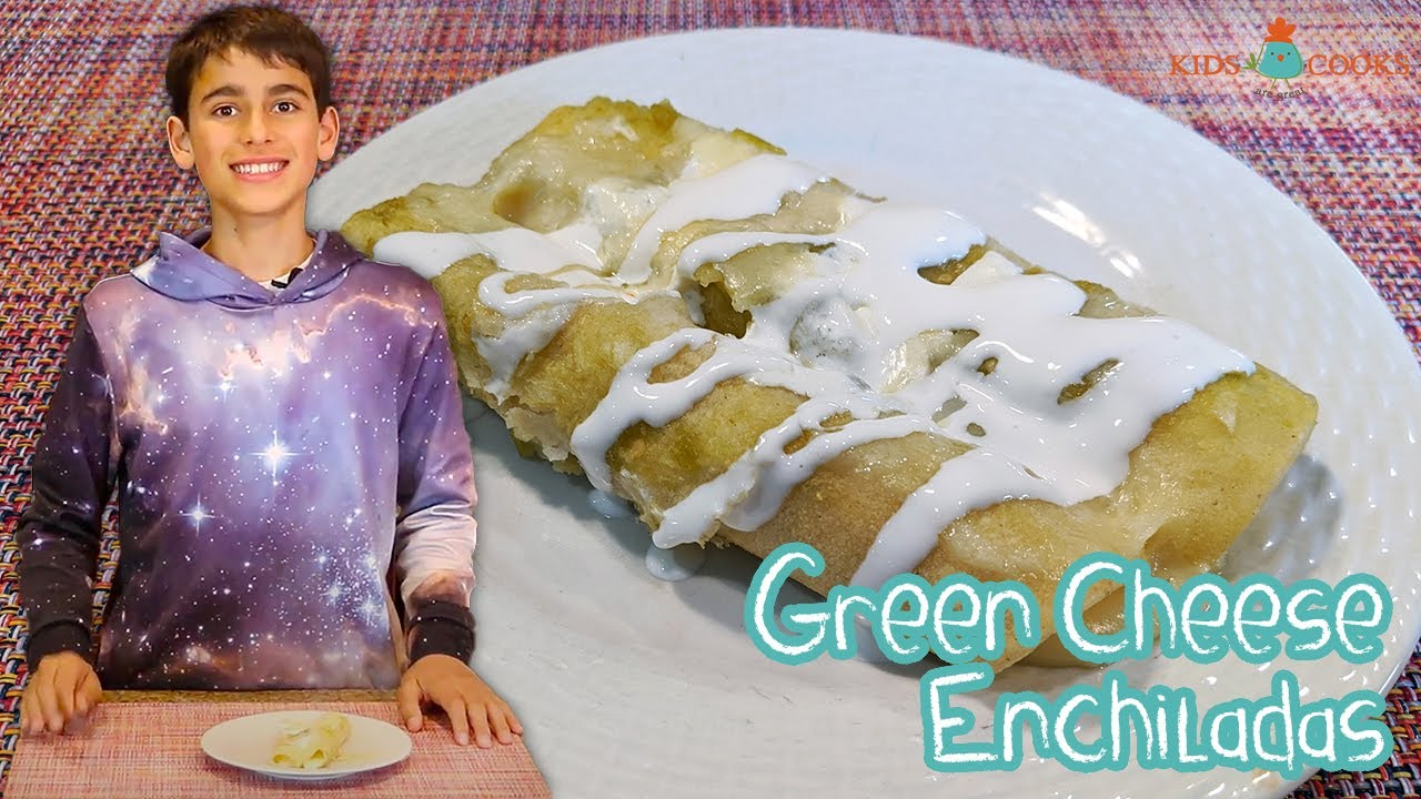 Cheese Enchiladas With Green Sauce (Salsa Verde) | Video Recipe Lessons For Kids