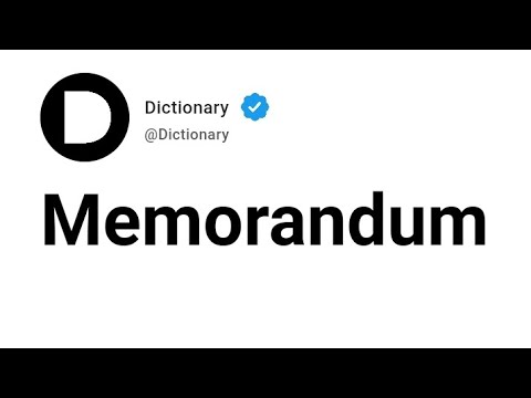 Memorandum Meaning In English