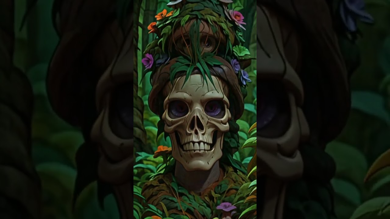 Skull and Flowers #ai #aiart #skull #flowers #mushroom