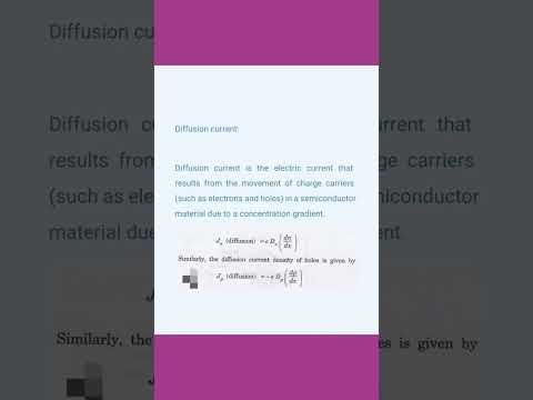 Diffusion current definition with formula@PhysicistcumEngineer #electricalscience