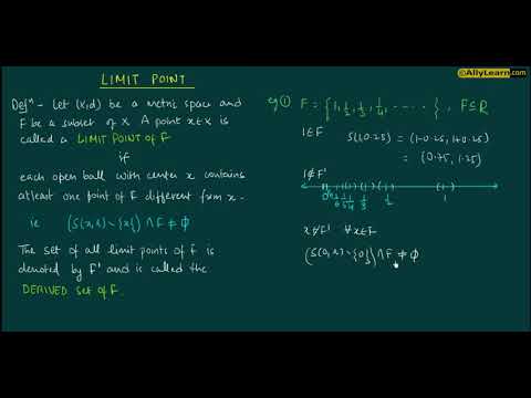 Limit point of a Set - Derived Set - Closed Set in a MS - Definition and examples Video Lecture ...