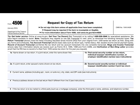 IRS Form 4506 walkthrough (Request for Copy of Tax Return)