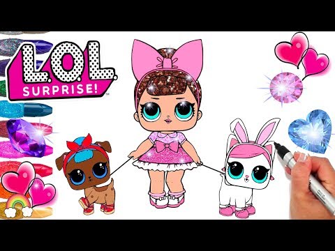 LOL Dolls Series 3 Glitter Fancy Babysitting LOL Pets B.B. Pup and Hops Kit-Tea Coloring Page |