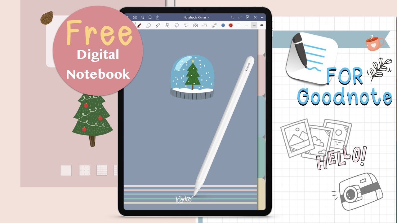 Free Notebook | Merry Christmas Theme | Digital Notebook