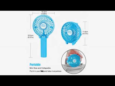 Must See Review 2017! Mini Handheld Fan, VersionTech Foldable Personal Portable Desk Desktop Tabl..