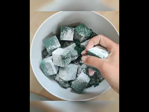 floral foam cubes crush with gym chalk!! asmr floral foam!!