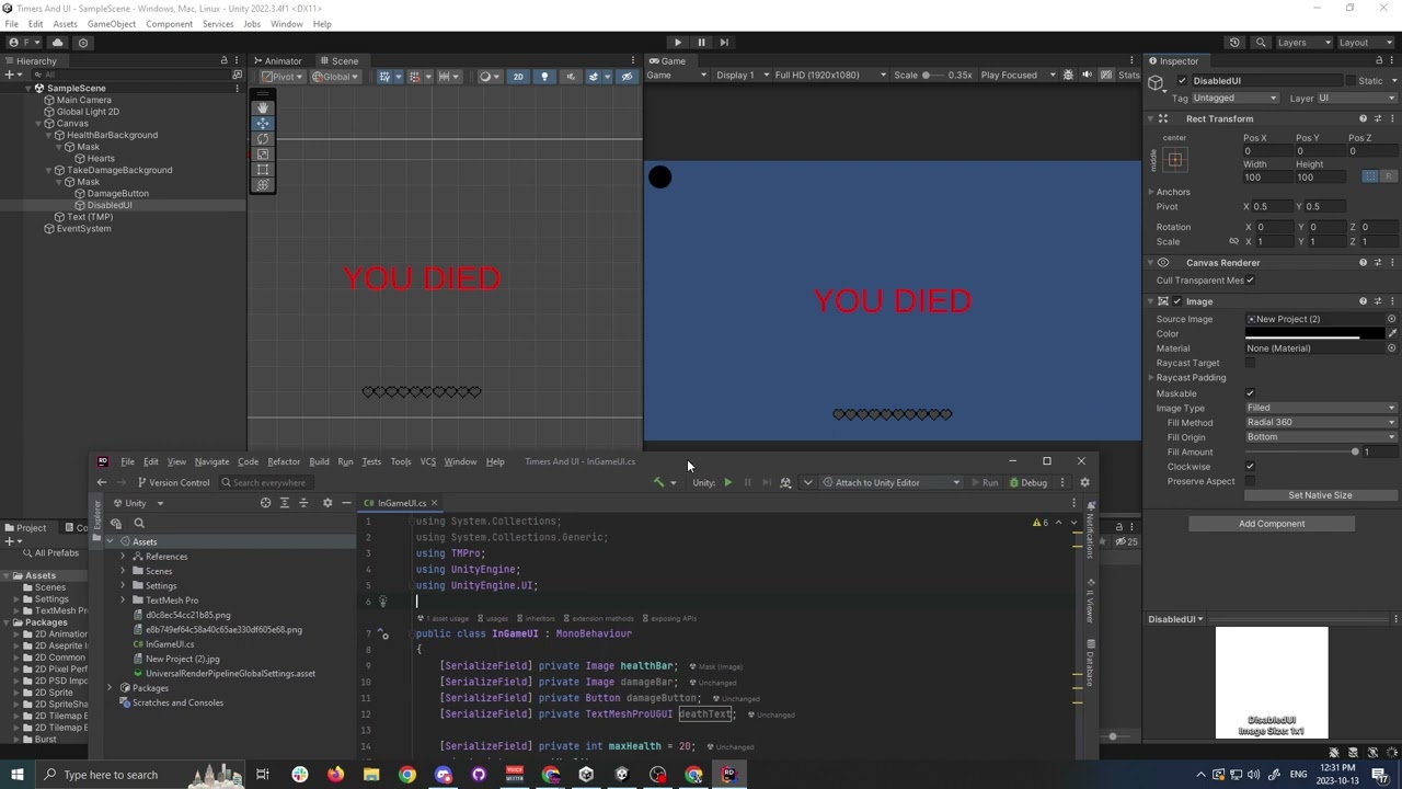 Unity Timers Coroutines with UI