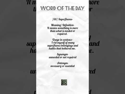 SUPERFLUOUS // Word Of The Day// #vocab #english #vocabulary #banking #synonyms #reels #antonyms