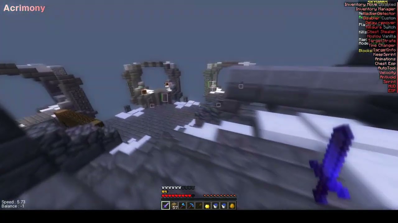 NEW Acrimony Client BoostTargetStrafe On BlocksMc Feat.NoCheatPlus With Vanilla Verus AntiCheat