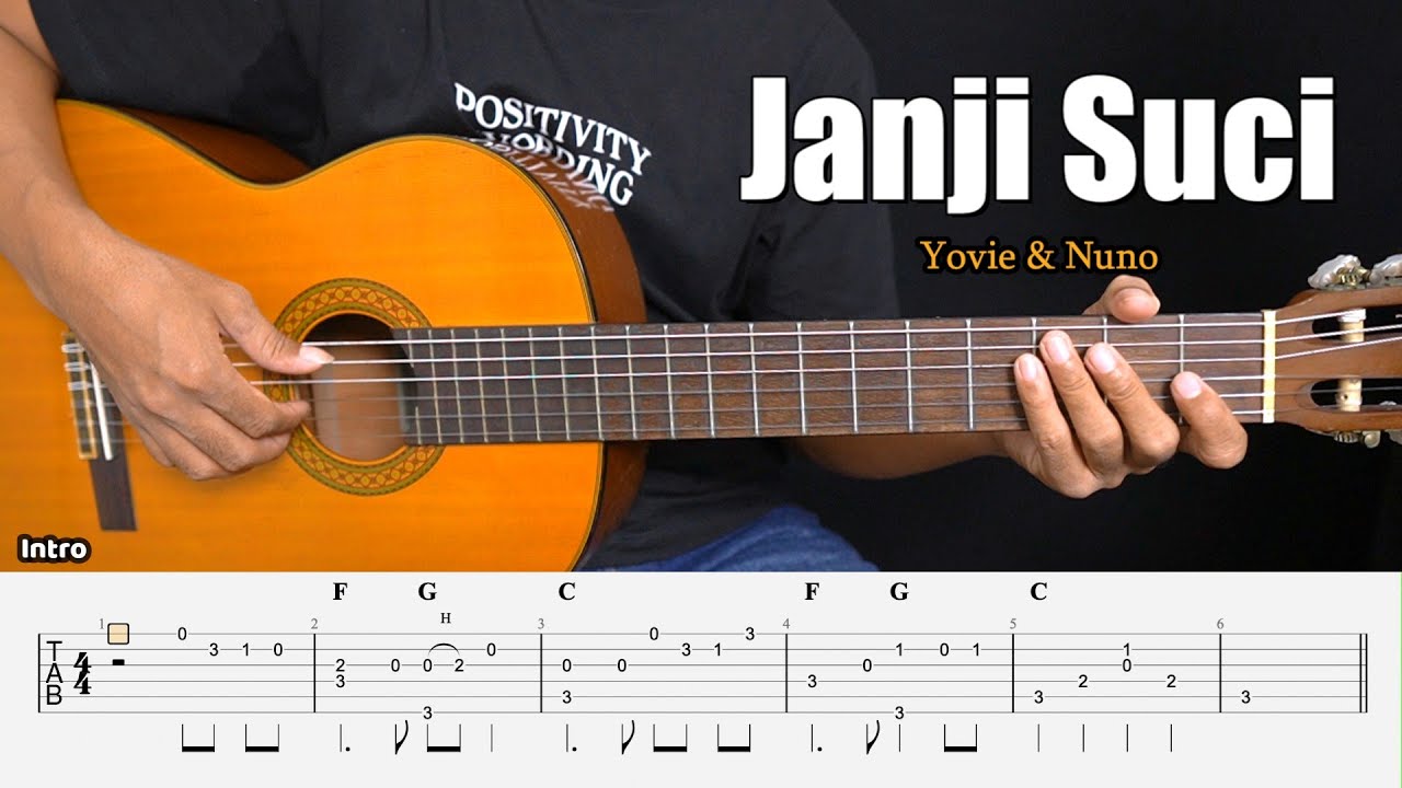 Janji Suci - Yovie & Nuno - Fingerstyle Guitar Tutorial + TAB & Lyrics