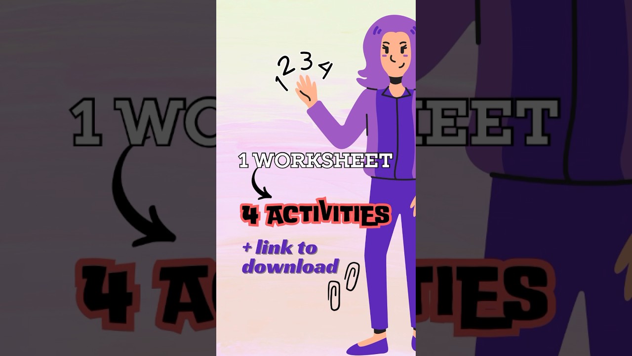 🦄1 Worksheet for 4 easy activities!! ESL Must Have!