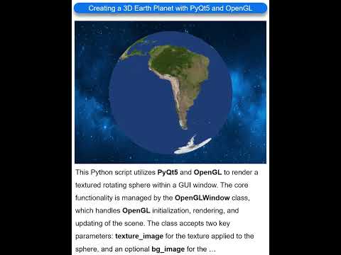 Creating a 3D Earth Planet with PyQt5 and OpenGL
