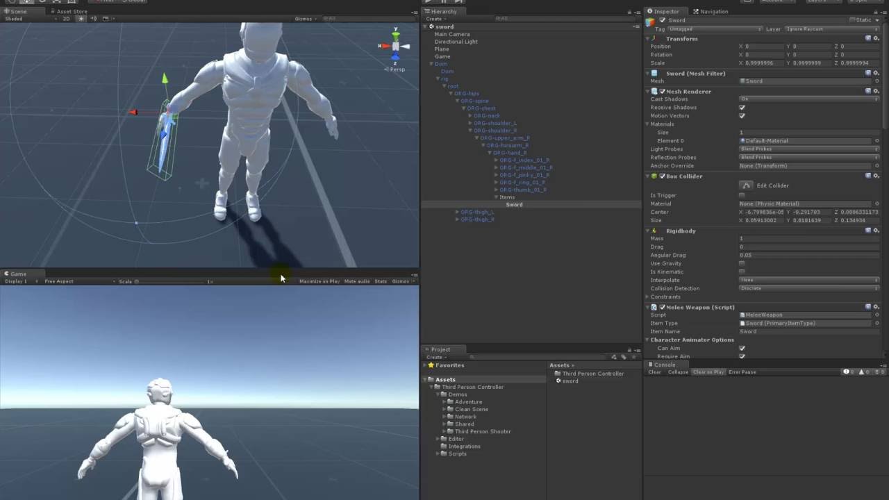 Third Person Controller Melee Weapon Setup