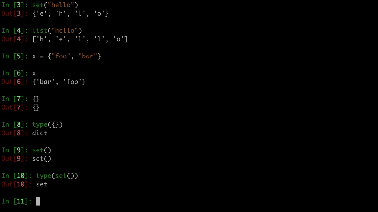 Defining a Set in Python