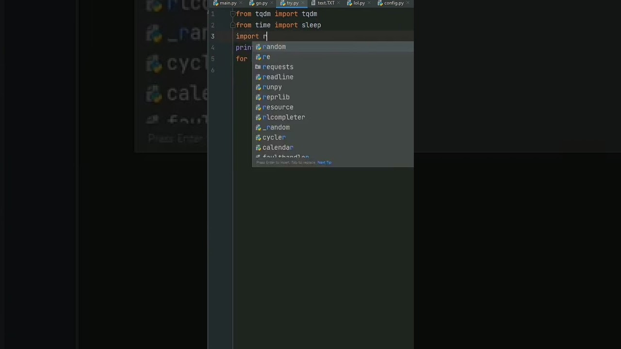Loading bar in Python using tqdm module)