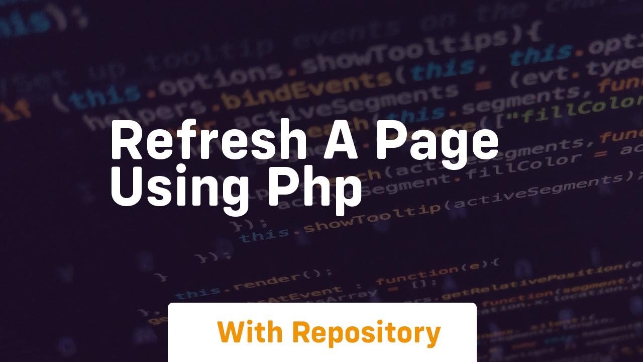 refresh a page using php