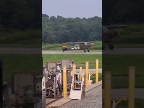 Taylorcraft L-2 Grasshopper Takeoff. WWII Observation Plane X26 326496 #planespotting
