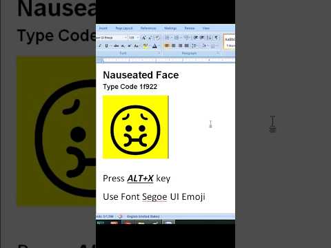 Nauseated Face Emoji in Ms Word #shorts #short #ytshorts #msword #microsoftword