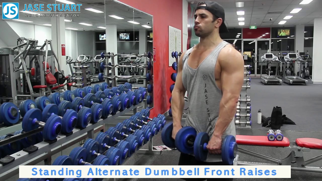 Standing Alternate Dumbbell Front Raises
