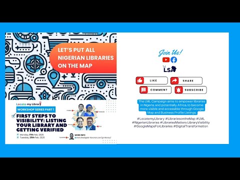 Locate my Library Workshop 2 (First Steps to Visibility: Listing Your Library on Google)
