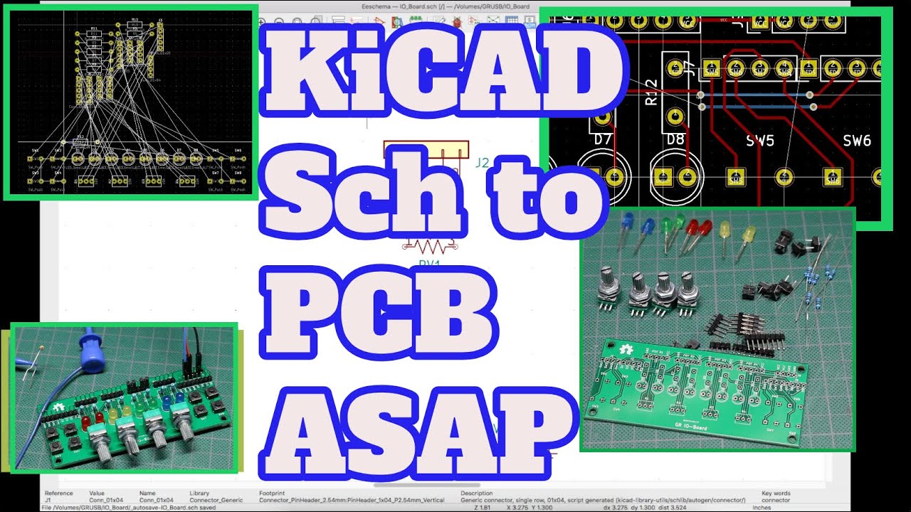 KiCAD Schematic and PCB  - Quick Design Example and Build
