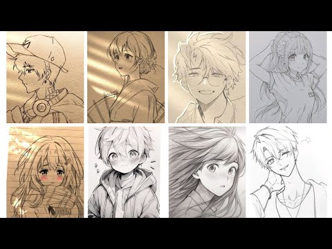 easy anime girls and boys drawings ||anime drawing ideas ||pretty anime girls drawing#anime#drawing