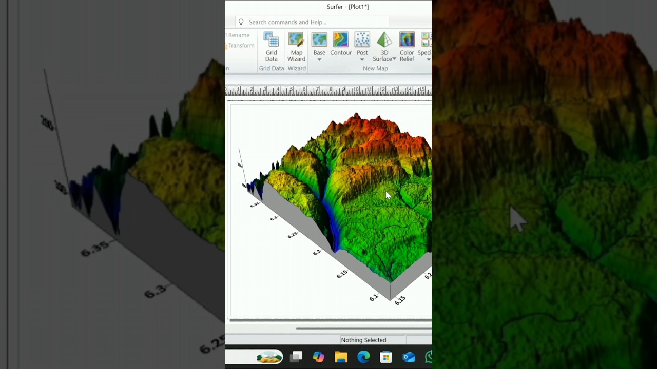 Create WATERSHED, 3D SURFACE from DEM using Golden Software Surfer || #surfer #volumerendering