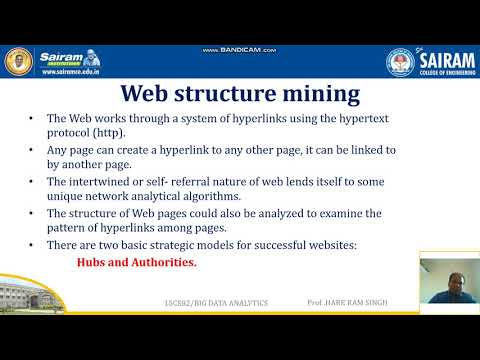 Lecturevideo 15CS82 Module5 Web Structure mining Hare Ram Singh