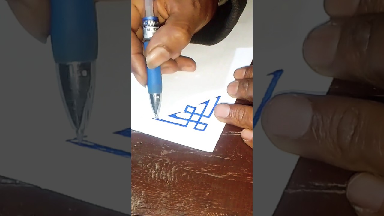 cara gambar sudut bingkai ukir batu nisan simpel#shortvideo