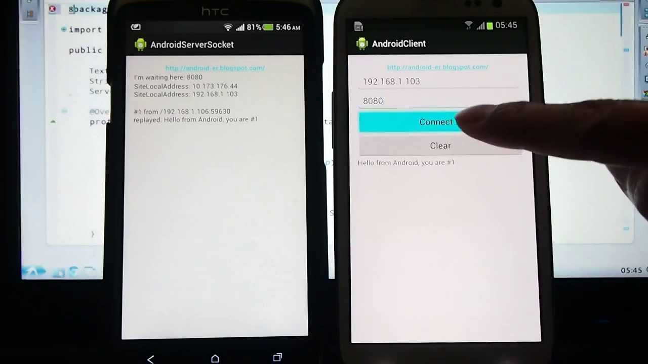 Android Server/Client example - server side using ServerSocket