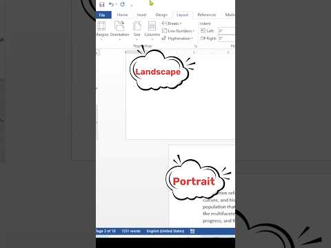 MS Word Tutorial: Creating a One-Page Landscape and Next-Page Portrait Document #words