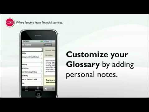 Financial glossary available anywhere and anytime
