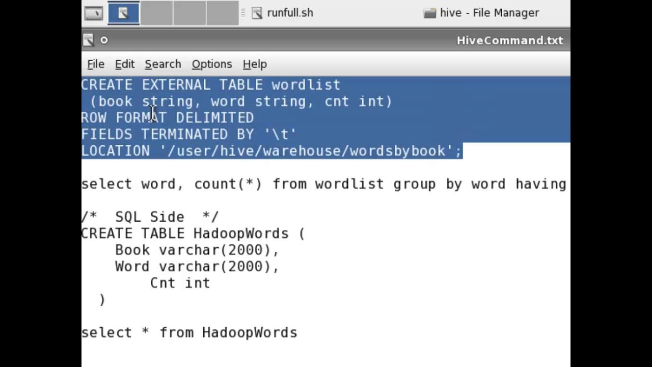 Demonstration of Apache Hive