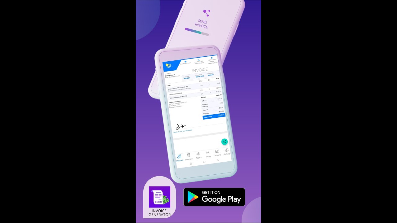 Invoice Maker |Estimate Generator  Android app for SMB/Freelancers