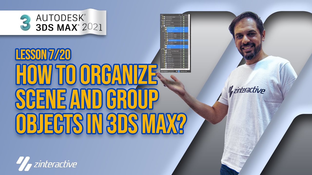How to Organize Scene and Group Objects in 3DS Max? | lesson 7