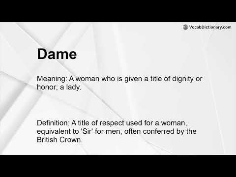 Dame Meaning