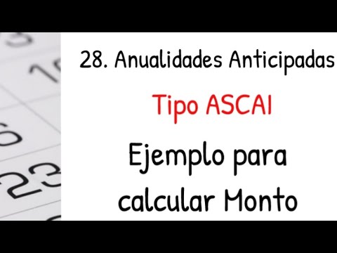 28 ASCAI Anualidades Anticipadas - Ejemplo Resuelto Cálculo de Monto - Matemáticas Financieras