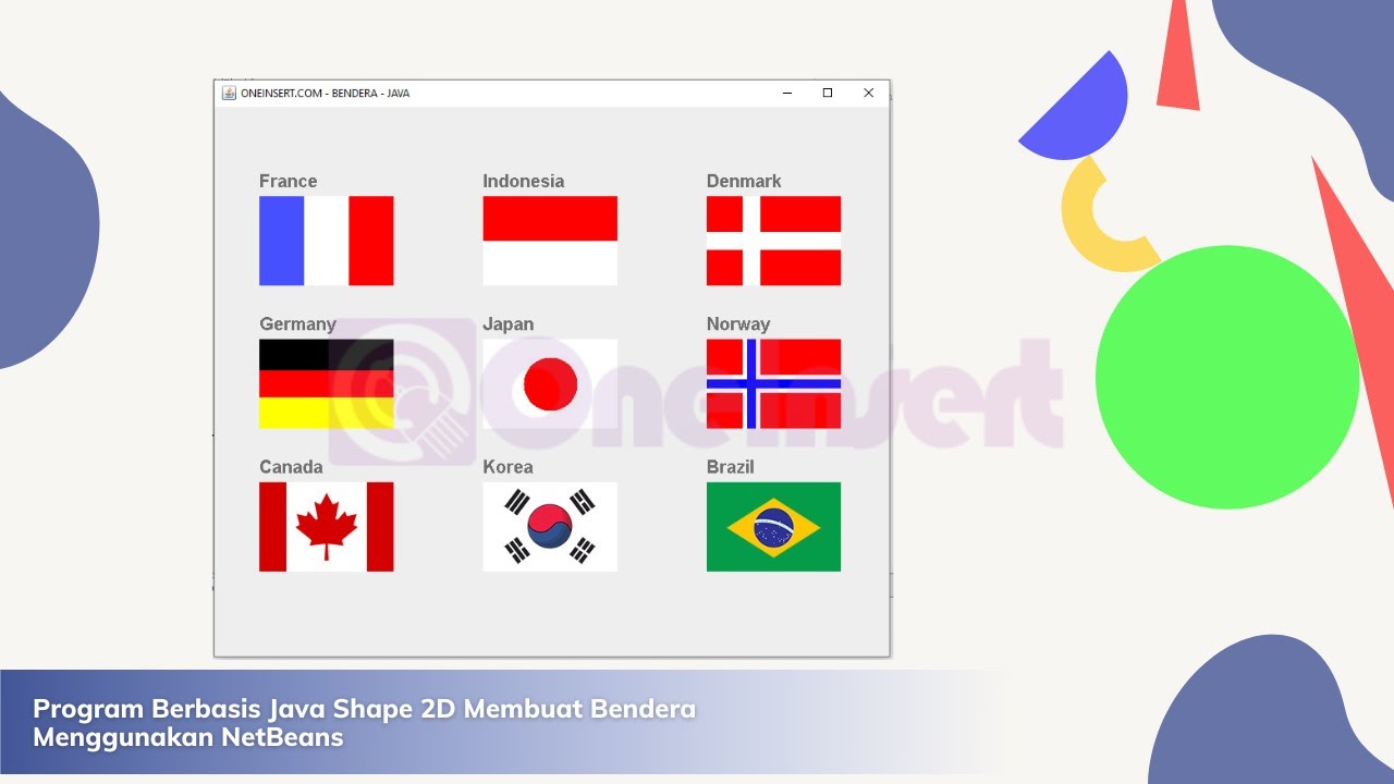 Program Berbasis Java Shape 2D Membuat Bendera Menggunakan NetBeans